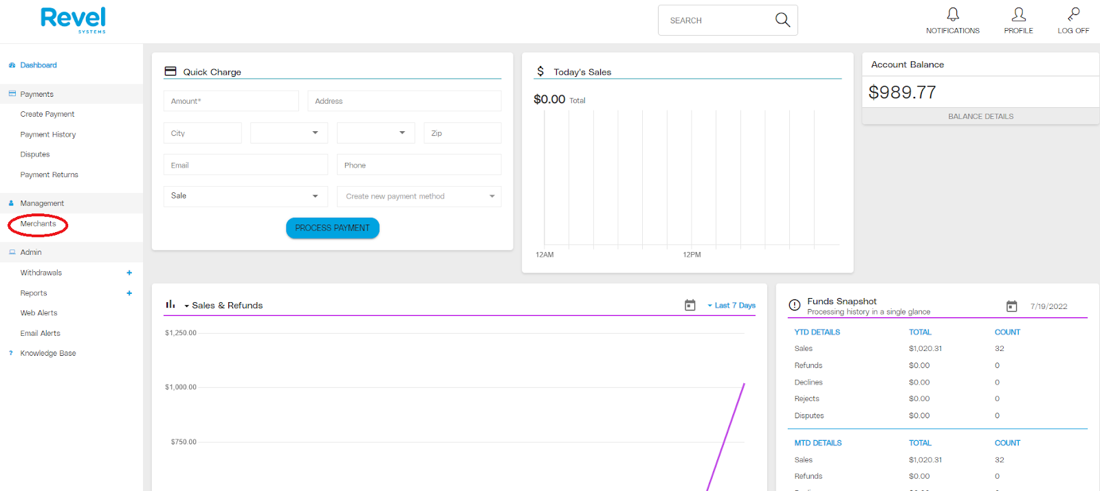 Revel Advantage Portal Bank Account Changes