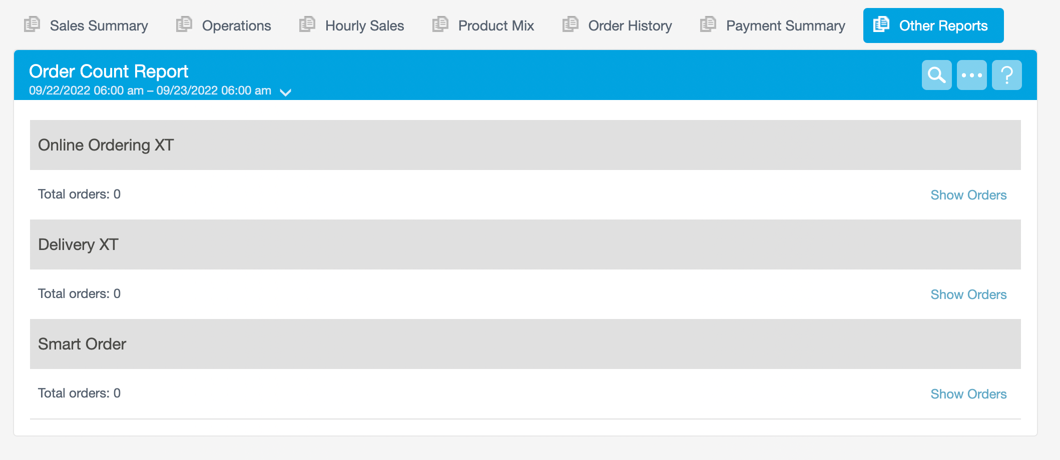 Order Count Report
