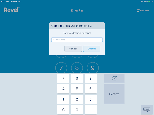 How can I declare tips with Revel?